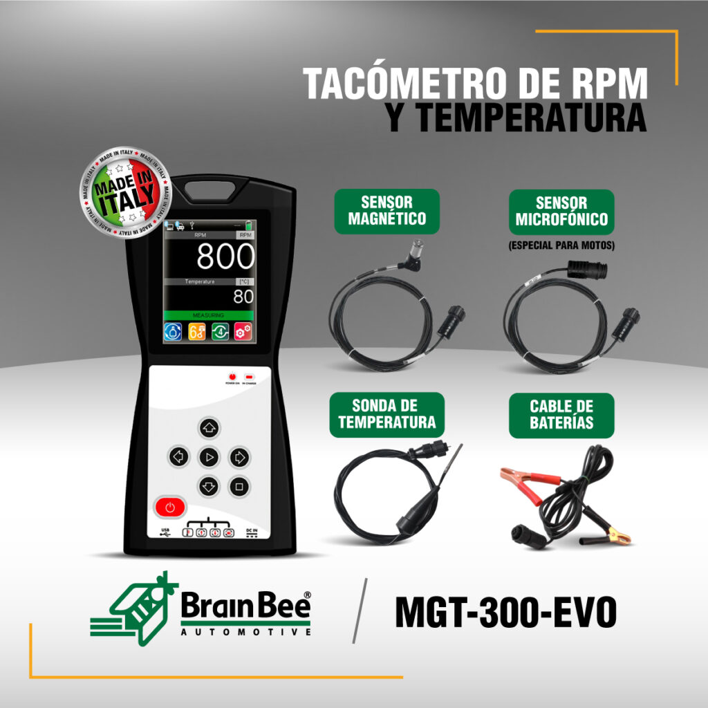 TACÓMETRO DE RPM Y TEMPERATURA - MGT-300 EVO - Globaltech