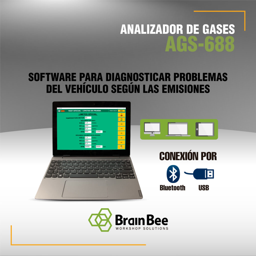 ANALIZADOR DE GASES AUTOMOTRIZ BRAIN BEE - MODELO AGS-688 - Globaltech